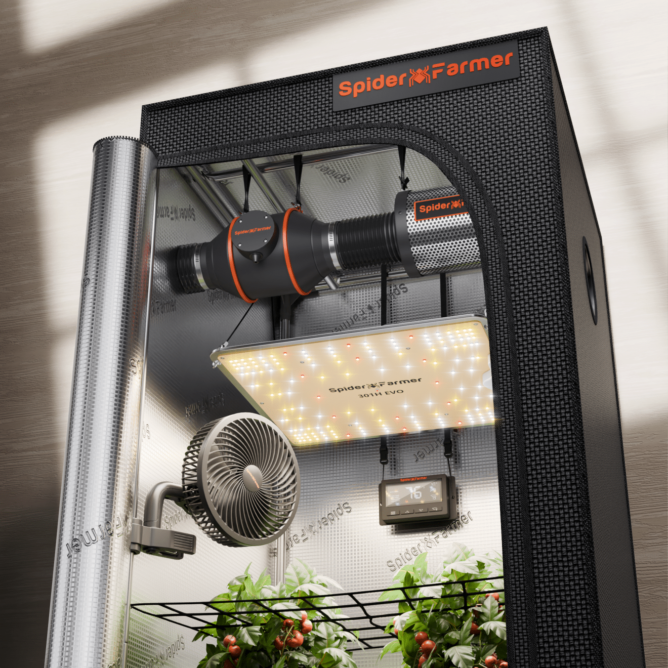 2025 Spider Farmer® 2’x2′ Complete Grow Tent Kit丨SF1000 301H EVO Full ...